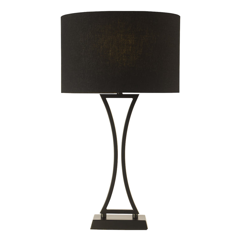 Oporto Table Lamp Matt Black With Shade– Lighting Room